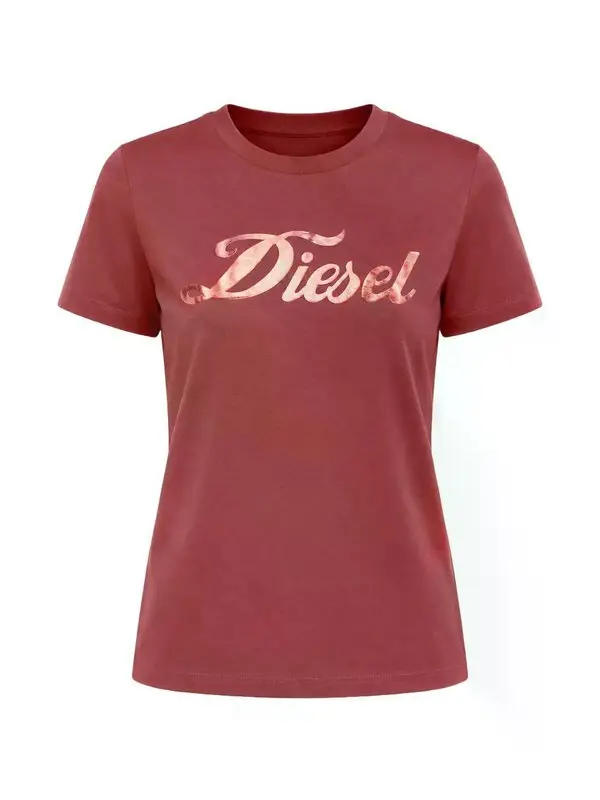 DIESEL® Logo Print Cotton T-shirt - Red