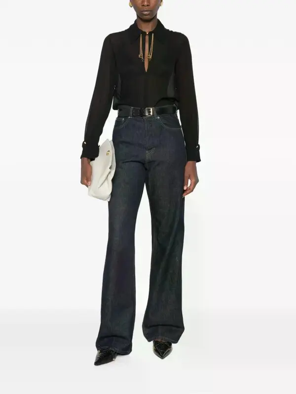 Elisabetta Franchi Chain Detail Long-sleeve Blouse
