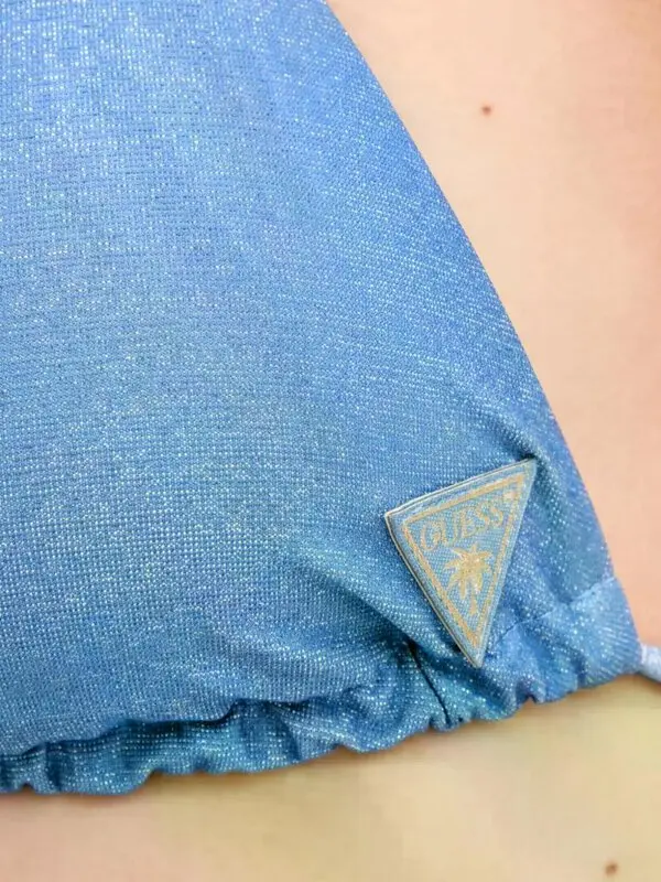 Guess Glitter-effect Triangle Bikini Top - Blue