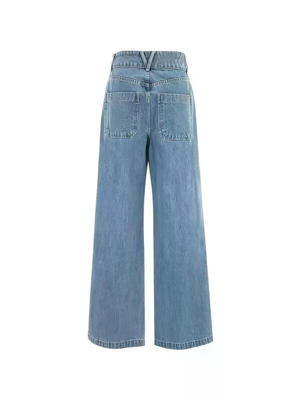 Veronica Beard Taylor Wide-leg Jeans With Lace Trim