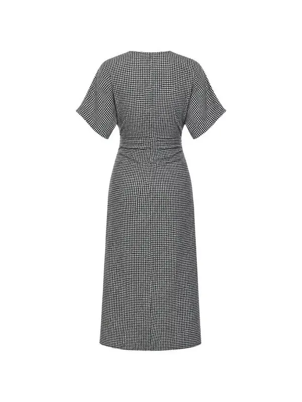 SUPER BLOND Houndstooth Midi Dress - Black