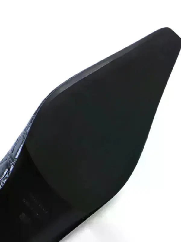 NOTABENE Crocodile-effect Square-toe Ballet Flats