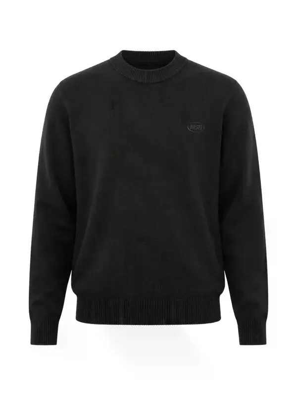 DIESEL® Logo Patch Crew Neck Sweatshirt