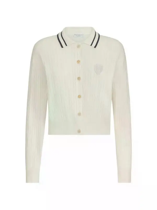 Brunello Cucinelli Cashmere Cable-knit Polo Shirt - Neutrals