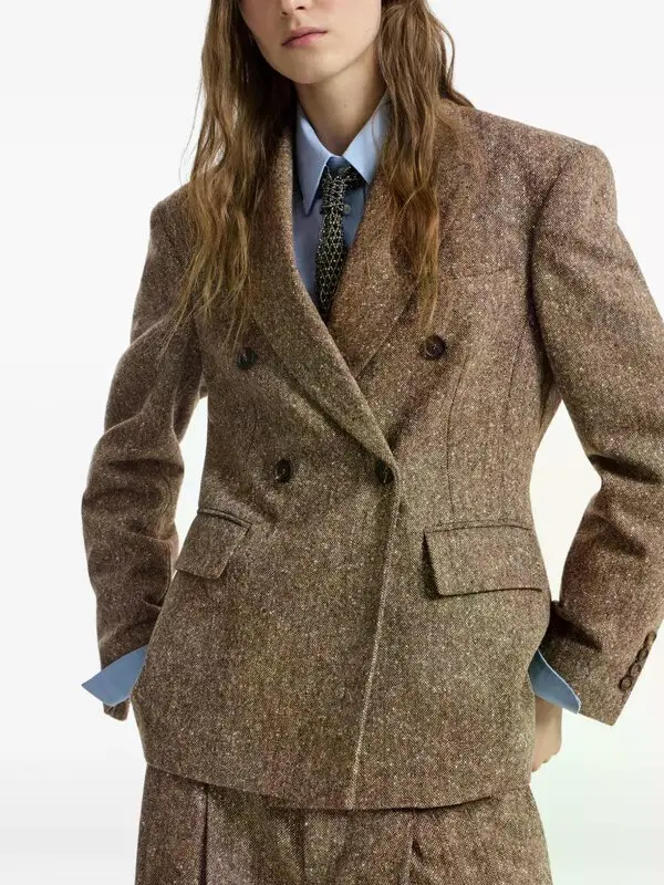 Brunello Cucinelli Virgin Wool Donegal Blazer With Monili Embellishment