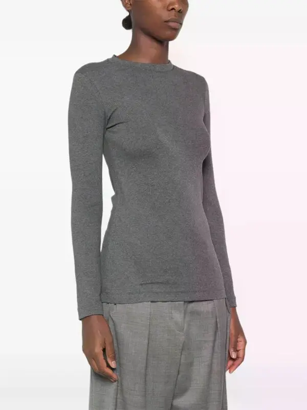 Brunello Cucinelli Long Sleeve Monili Chain Trim T-shirt