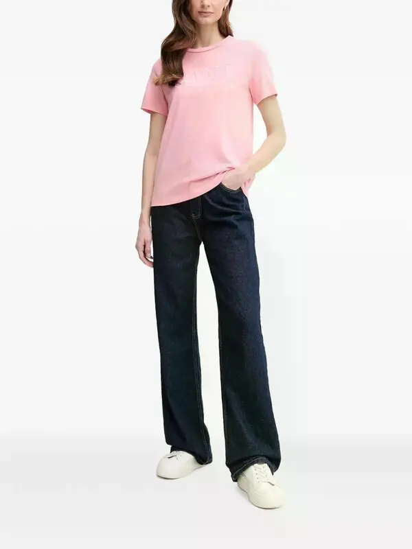 Gant Logo Embroidered T-shirt - Pink