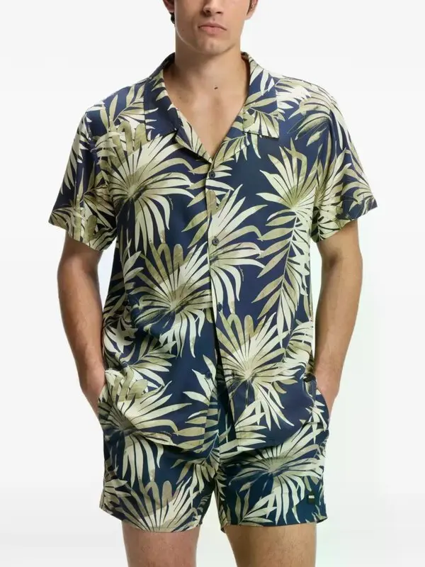 BOSS Palm-leaf-print Shirt