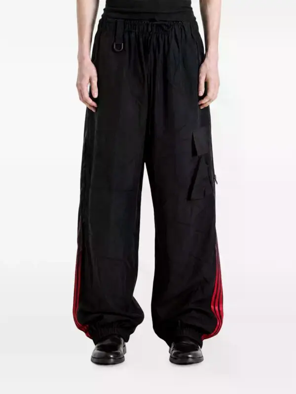 Y3 Wide Leg Track Pants With Side Stripe Detail