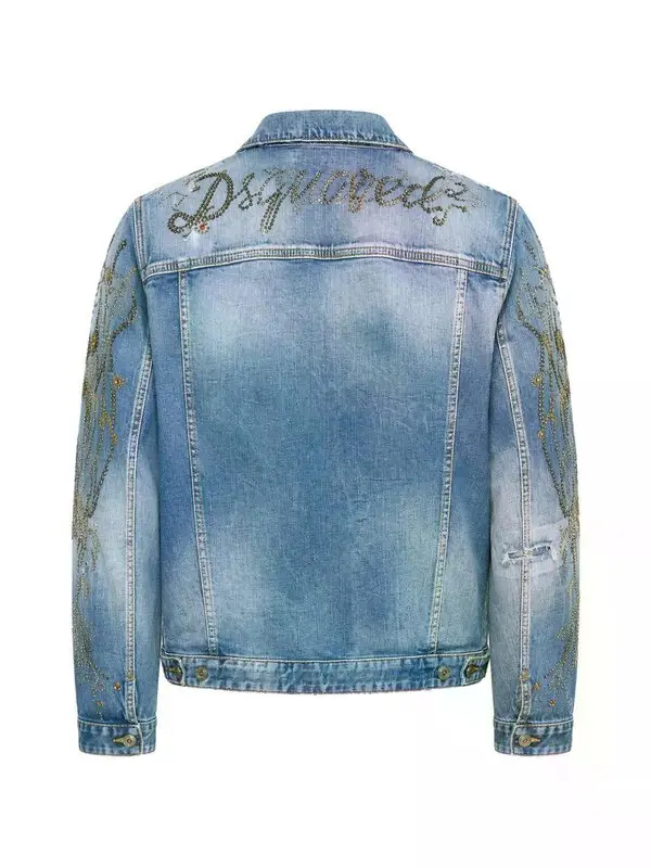 Dsquared2 Embellished Distressed Denim Jacket