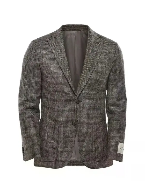 Corneliani Checked Single-breasted Blazer - Grey