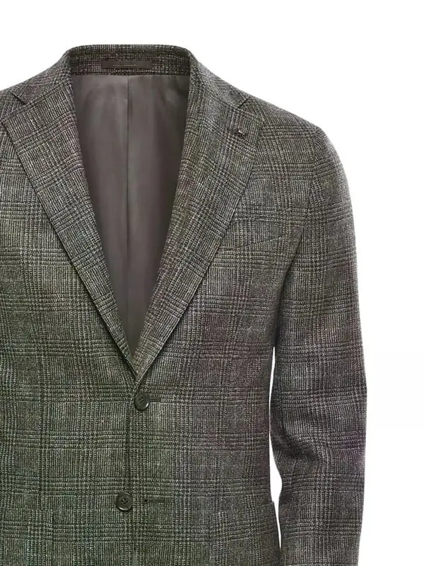 Corneliani Checked Single-breasted Blazer - Grey