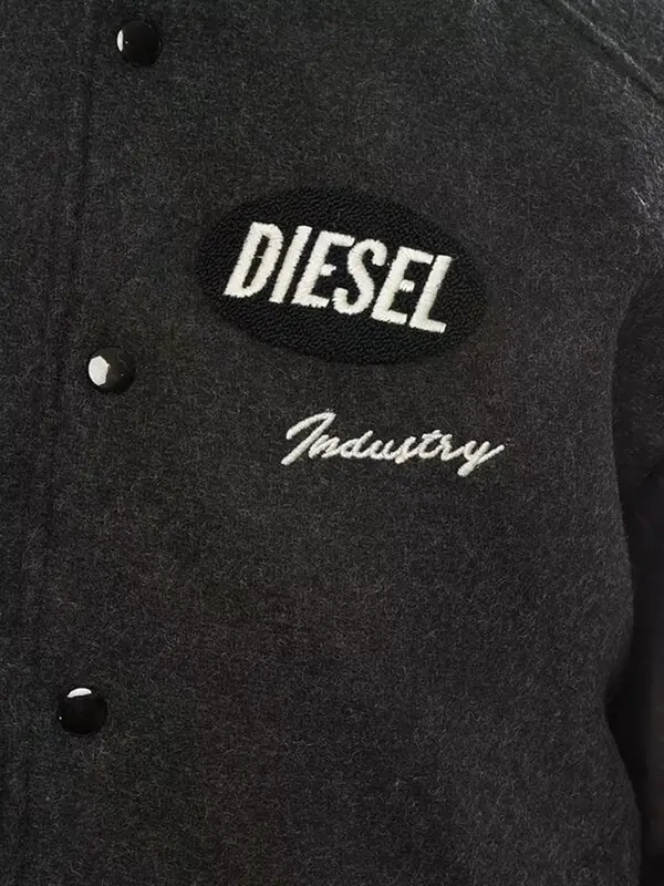 DIESEL® Leather-sleeve Bomber Jacket