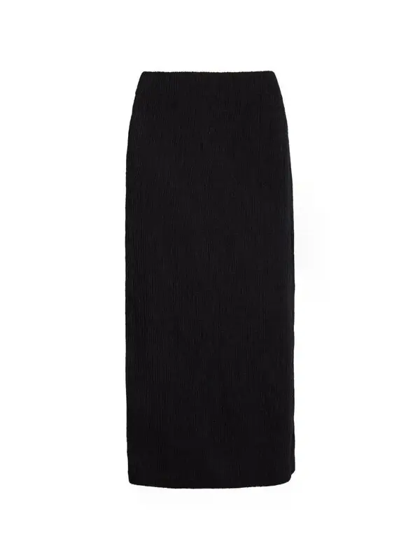 Vince Crinkled Finish Midi Skirt - Black