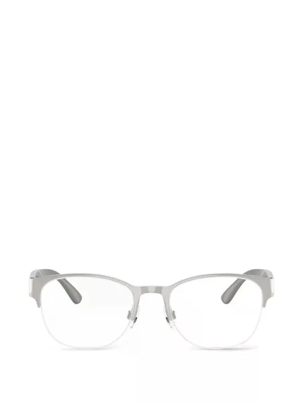 POLO RALPH LAUREN EYEWEAR Brushed-finish Half-rim Eyeglasses - Silver