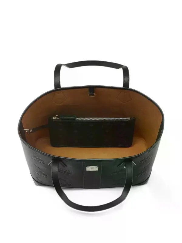 Mcm Liz Embossed Leather Tote Bag - Black