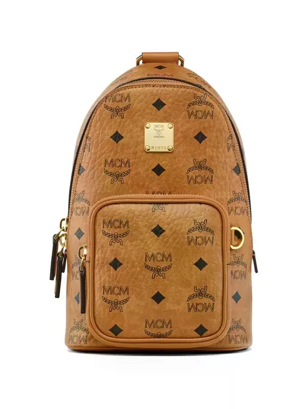 Mcm Aren Visetos Messenger Bag - Neutrals
