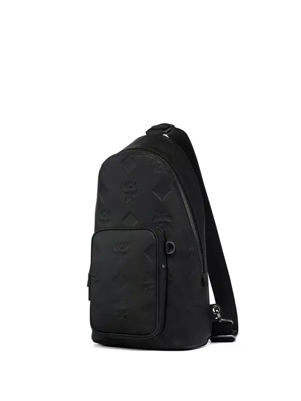Mcm Embossed Monogram Messenger Bag