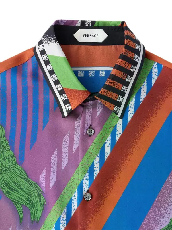 Versace Tassel-print Shirt - Blue