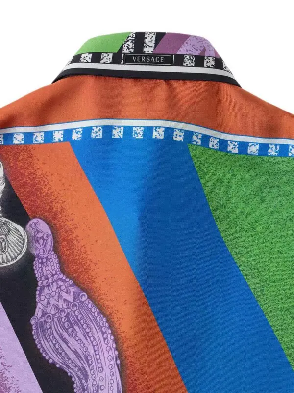 Versace Tassel-print Shirt - Blue