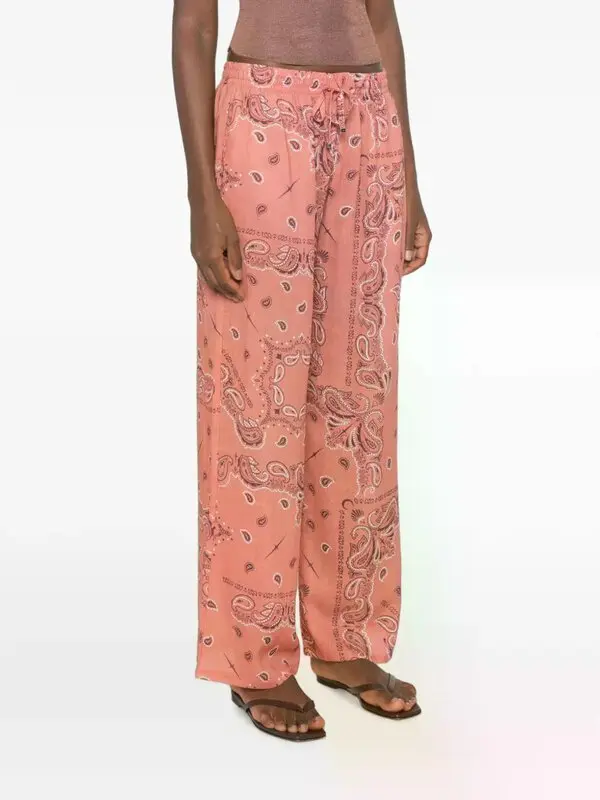 VENUJA Paisley Print Drawstring Wide Leg Trousers