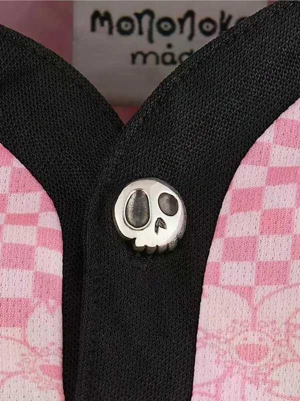 MONONOKE MADE Check-pattern Floral-print Polo Shirt