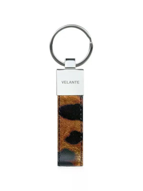 VELANTE Leopard-print Keyring - Silver