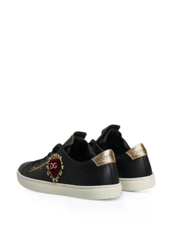 Dolce & Gabbana Heart Patch Leather Sneakers