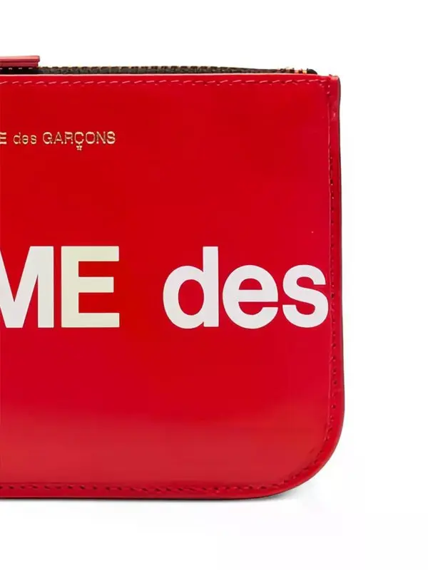 Comme Des Garçons Large Logo Leather Pouch - Red