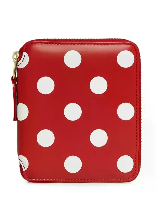 Comme Des Garçons Polka-dot Zip-around Wallet