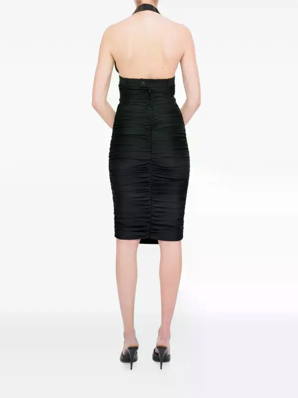 MEDEEA Ruched Halterneck Midi Dress