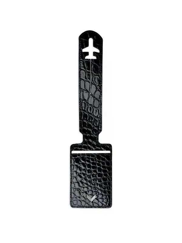 VELANTE Crocodile-effect Luggage Tag - Black
