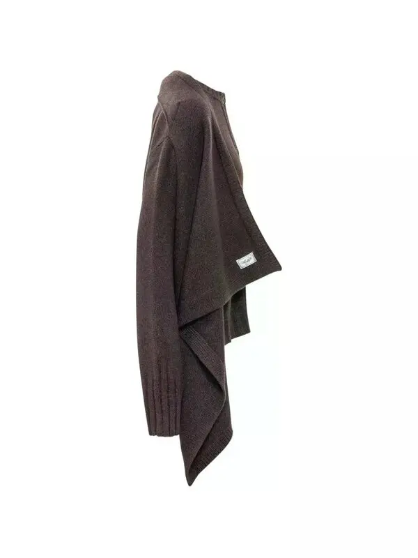 Attico Asymmetric Draped Cardigan