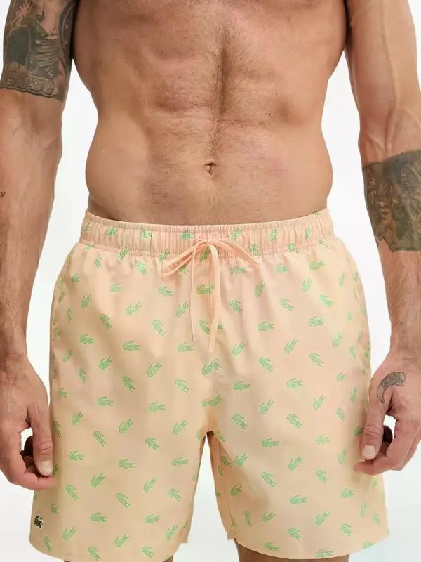 Lacoste Logo Print Swim Shorts