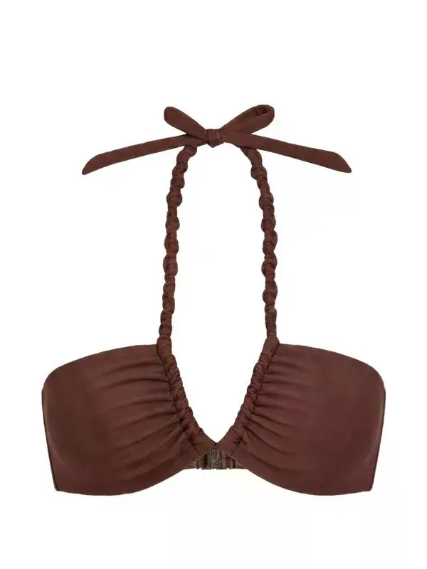 NICHOLAS Ondine Macramé Bikini Top - Brown