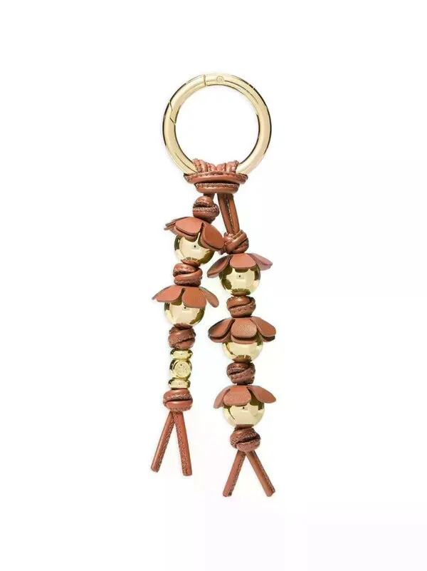 Michael Kors Floral Beaded Bag Charm - Brown