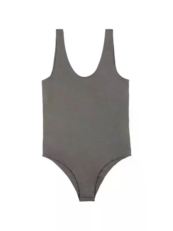 120% Lino Sleeveless Scoop Neck Bodysuit - Grey