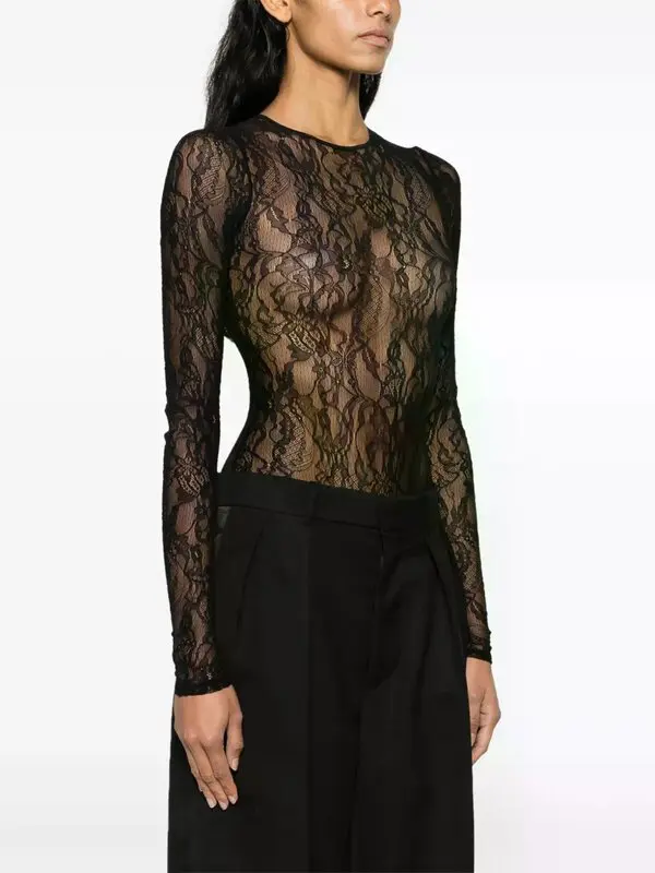 Wardrobe.NYC Sheer Lace Bodysuit