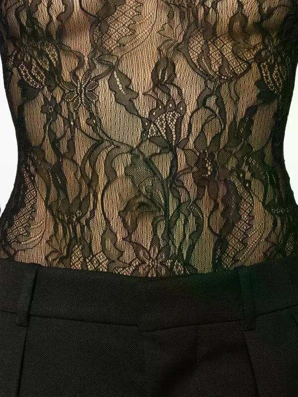 Wardrobe.NYC Sheer Lace Bodysuit