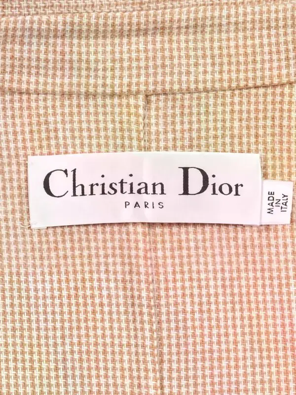Dior Belted Houndstooth Wool Skirt Suit