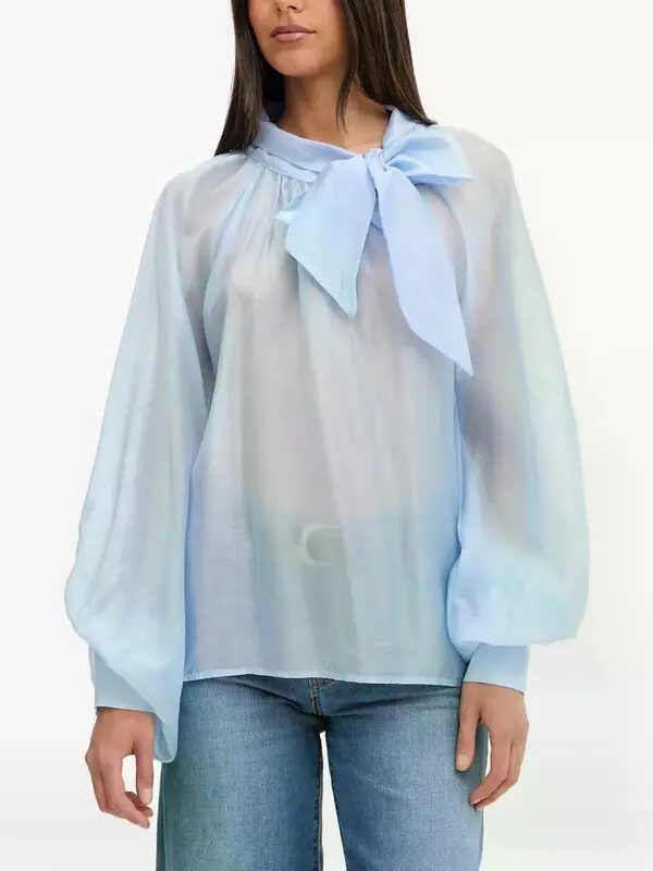 VICOLO Bow Detail Long Sleeve Blouse
