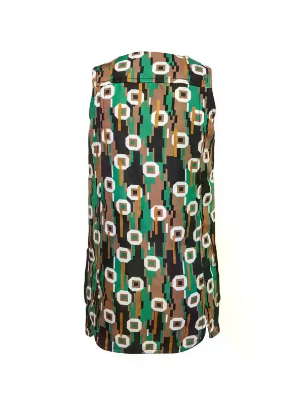 Balenciaga Abstract Print Sleeveless Mini Dress - Black
