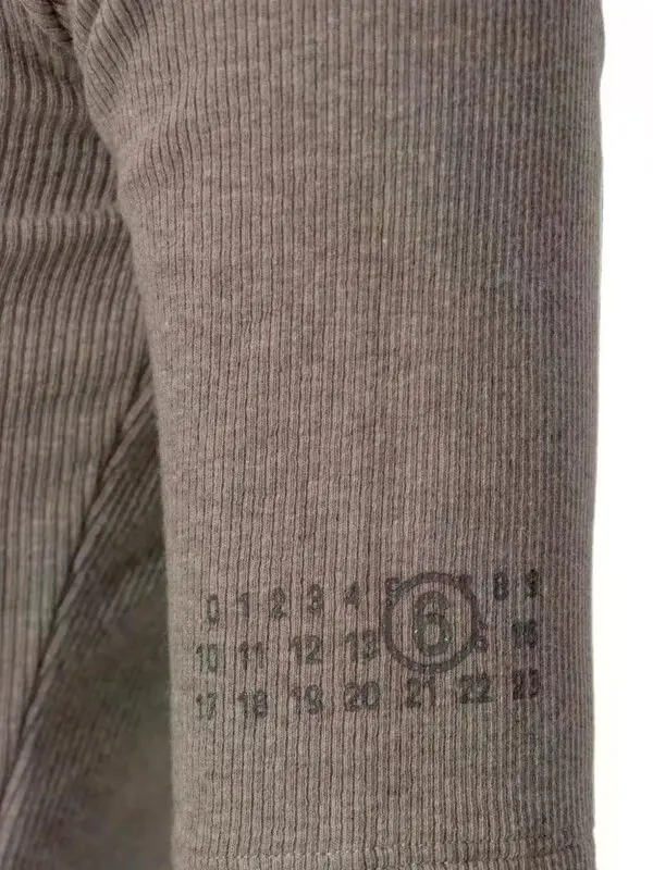 MAISON MARGIELA Asymmetrical Neck Ribbed Knit Sweater - Neutrals