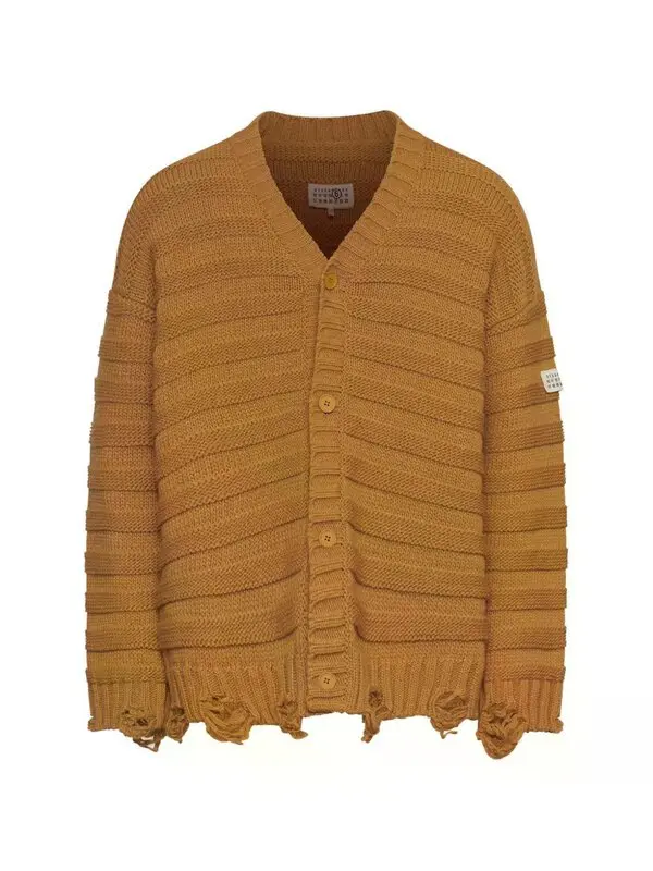 MAISON MARGIELA Wool Cardigan With Numeric Jacquard