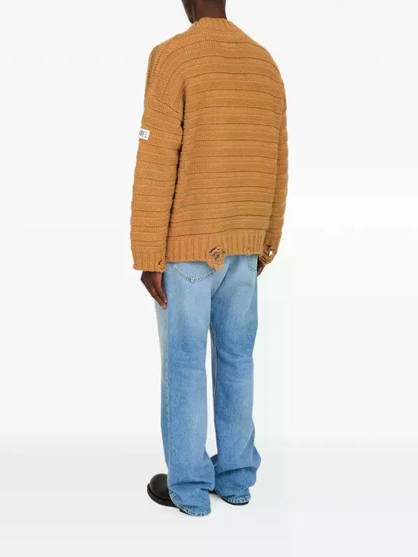 MAISON MARGIELA Wool Cardigan With Numeric Jacquard