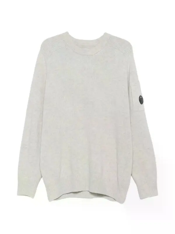 C.P. COMPANY Lens Detail Crew Neck Sweater - Neutrals