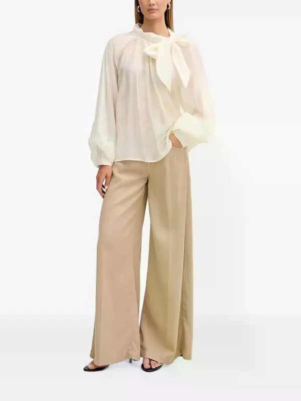 VICOLO Bow Detail Long-sleeve Blouse