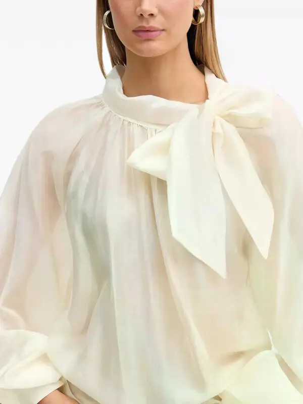 VICOLO Bow Detail Long-sleeve Blouse