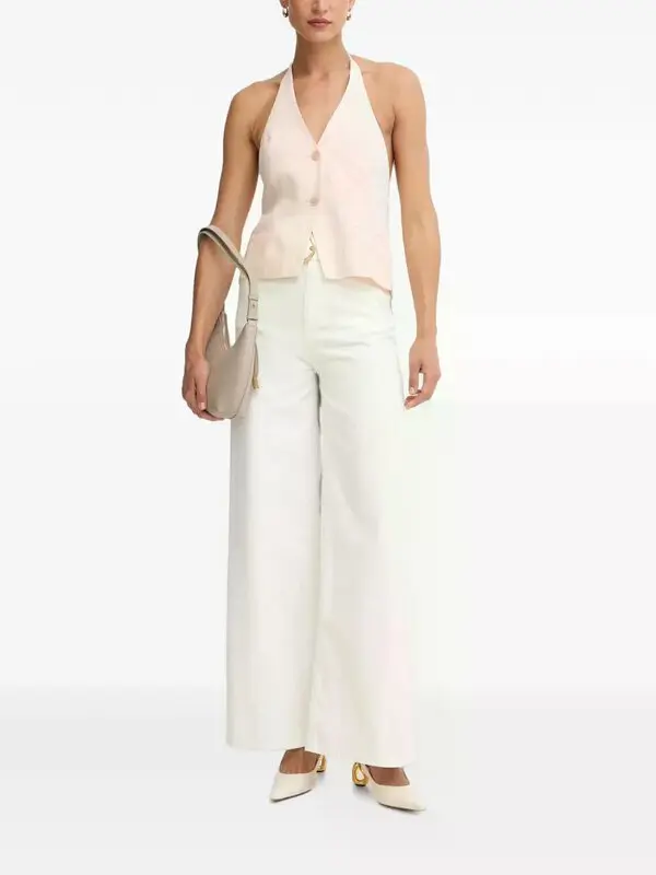 TWINSET Halterneck Waistcoat With V-neck And Back Ties - Pink