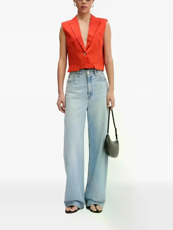 VICOLO Padded Shoulder Notched Lapel Vest